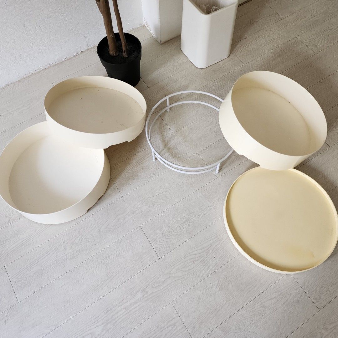 White stackable tray table, Furniture & Home Living, Kitchenware ...