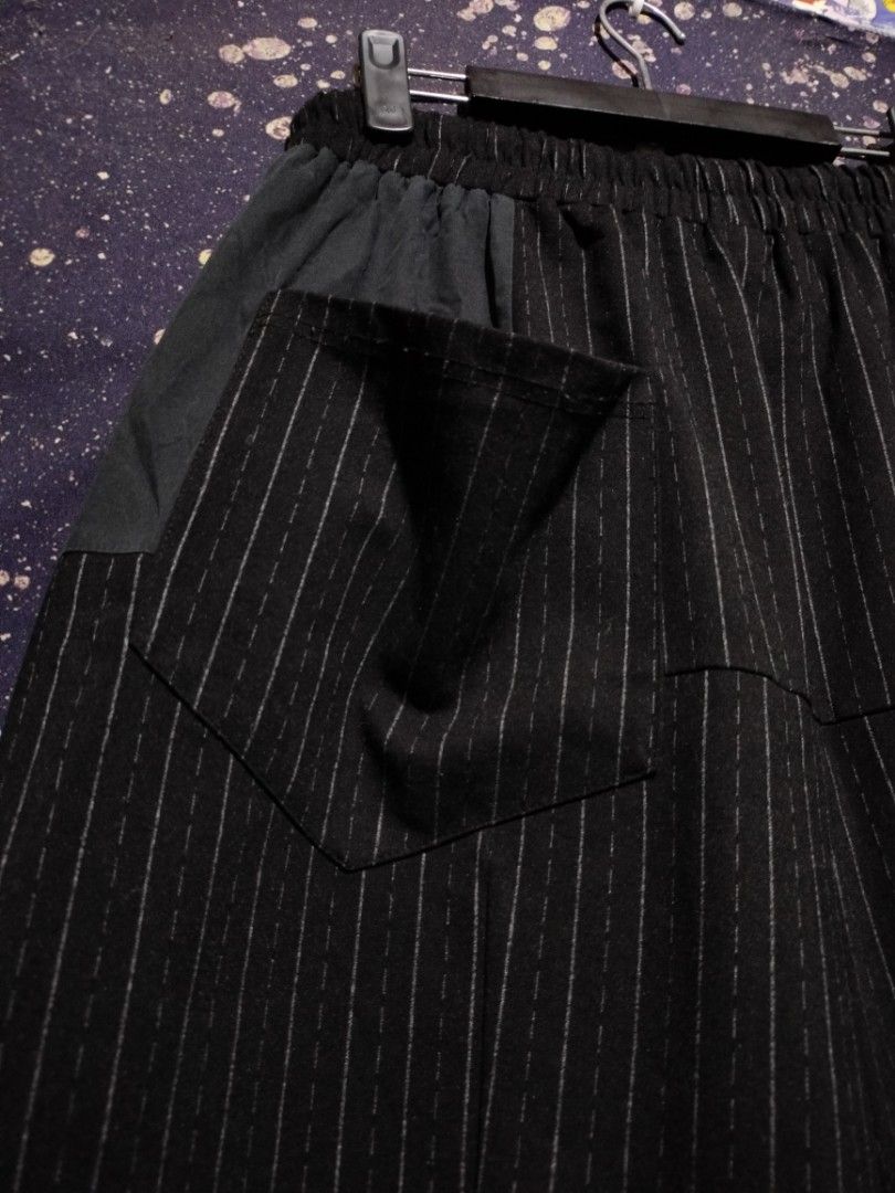 Wide Leg Pinned Down Pants, Men's Fashion, Bottoms, Trousers on Carousell