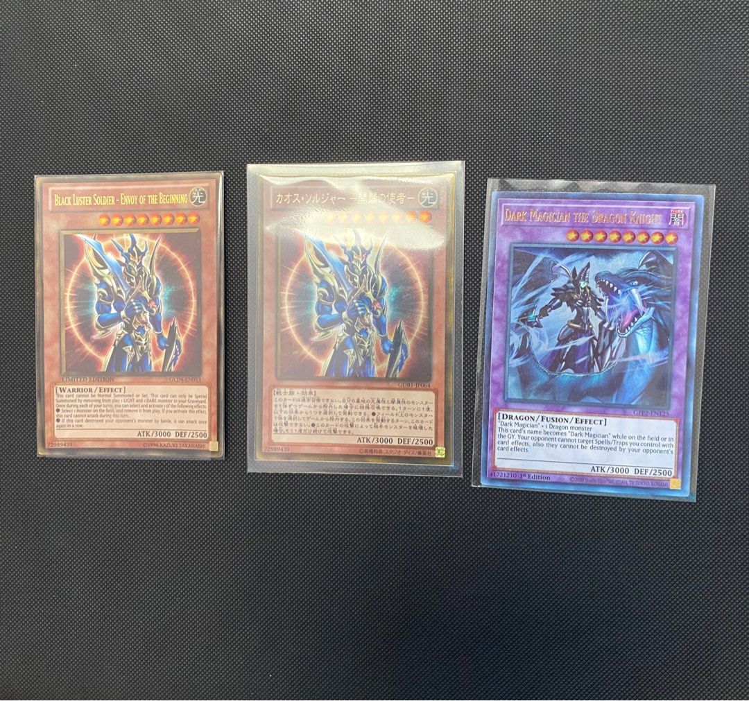 Yugioh black luster soldier gold dark magician dragon knight, Hobbies ...