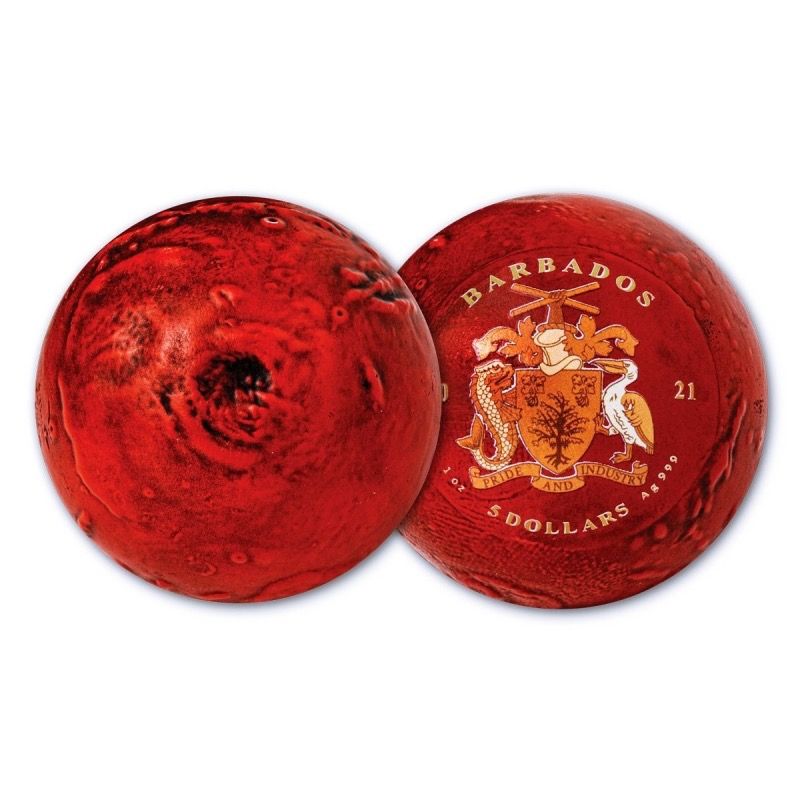 2021 RED - MARS The Red Planet - 3-Dimensional Spherical Coin 1 oz ...