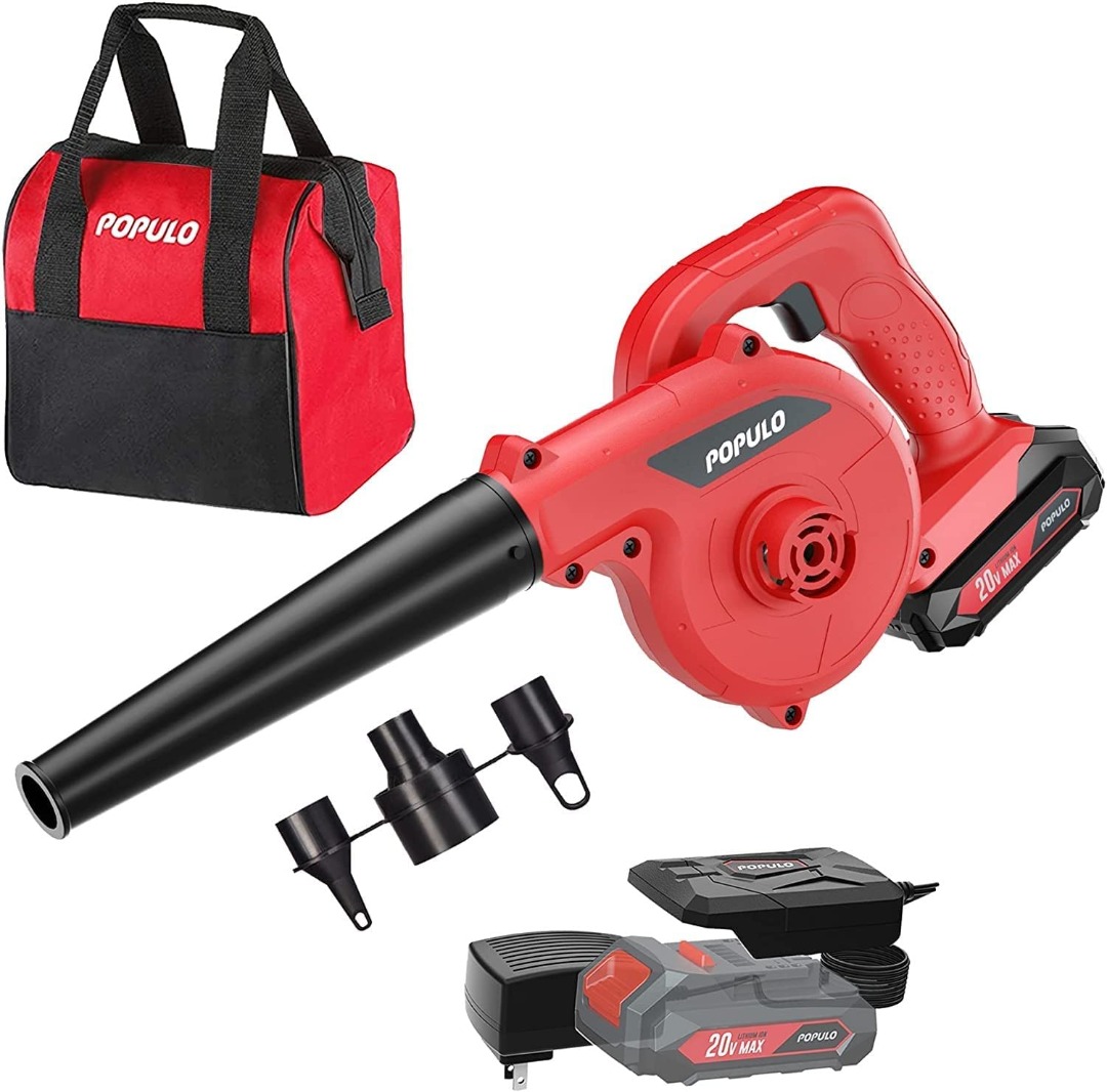 20V Compact Electric Blower Kit, POPULO 150mph Wind Speed for Cleaning ...