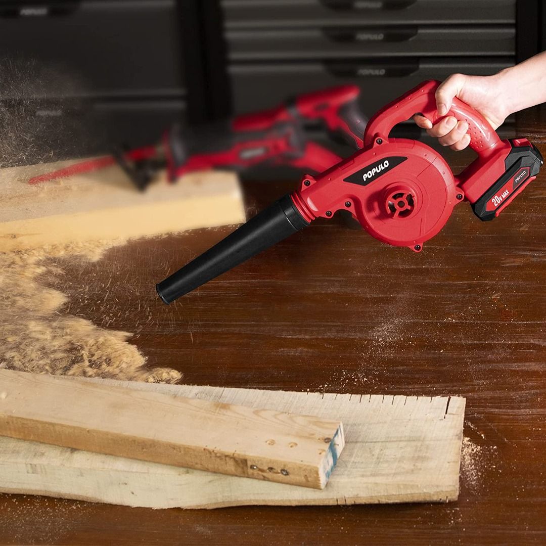 20V Compact Electric Blower Kit, POPULO 150mph Wind Speed for Cleaning ...