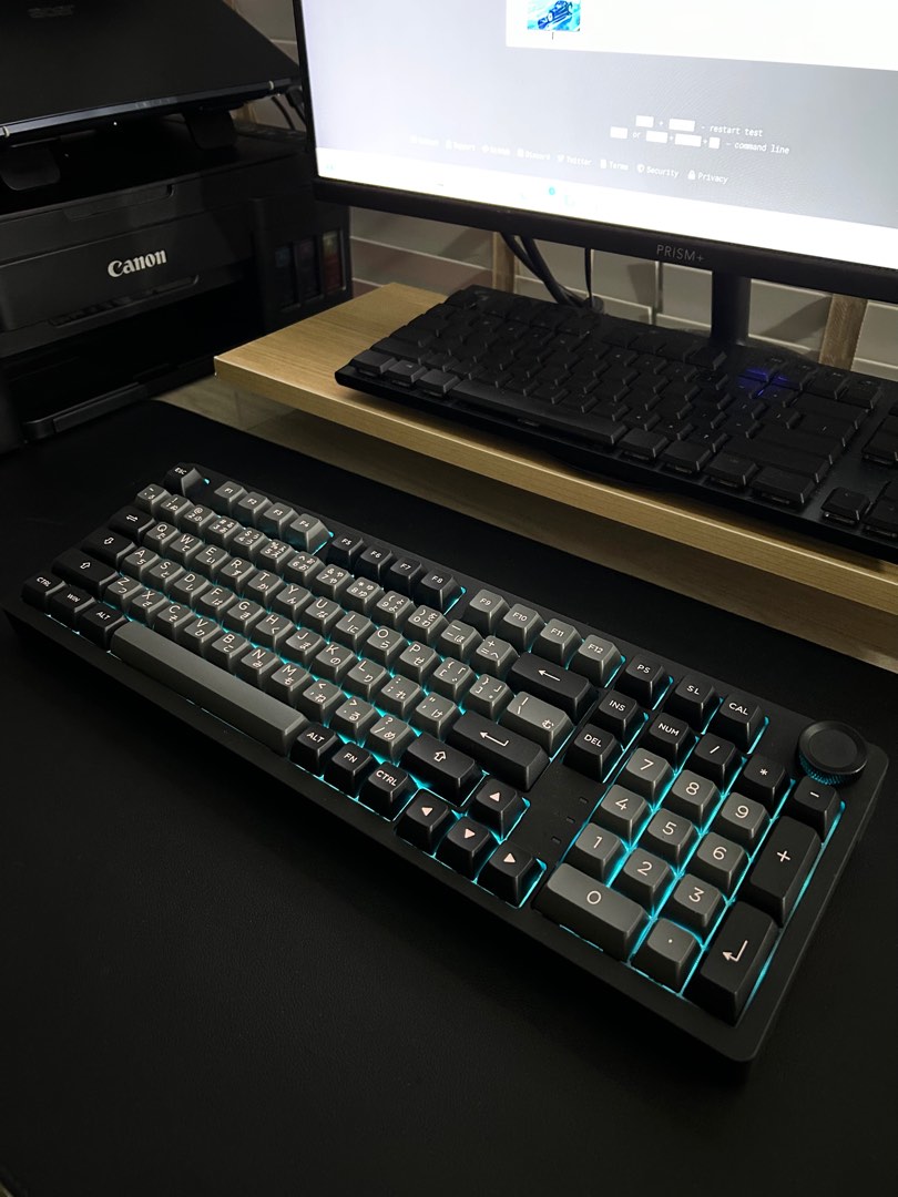 96% custom mechanical keyboard (Akko black grey keycaps), Computers ...