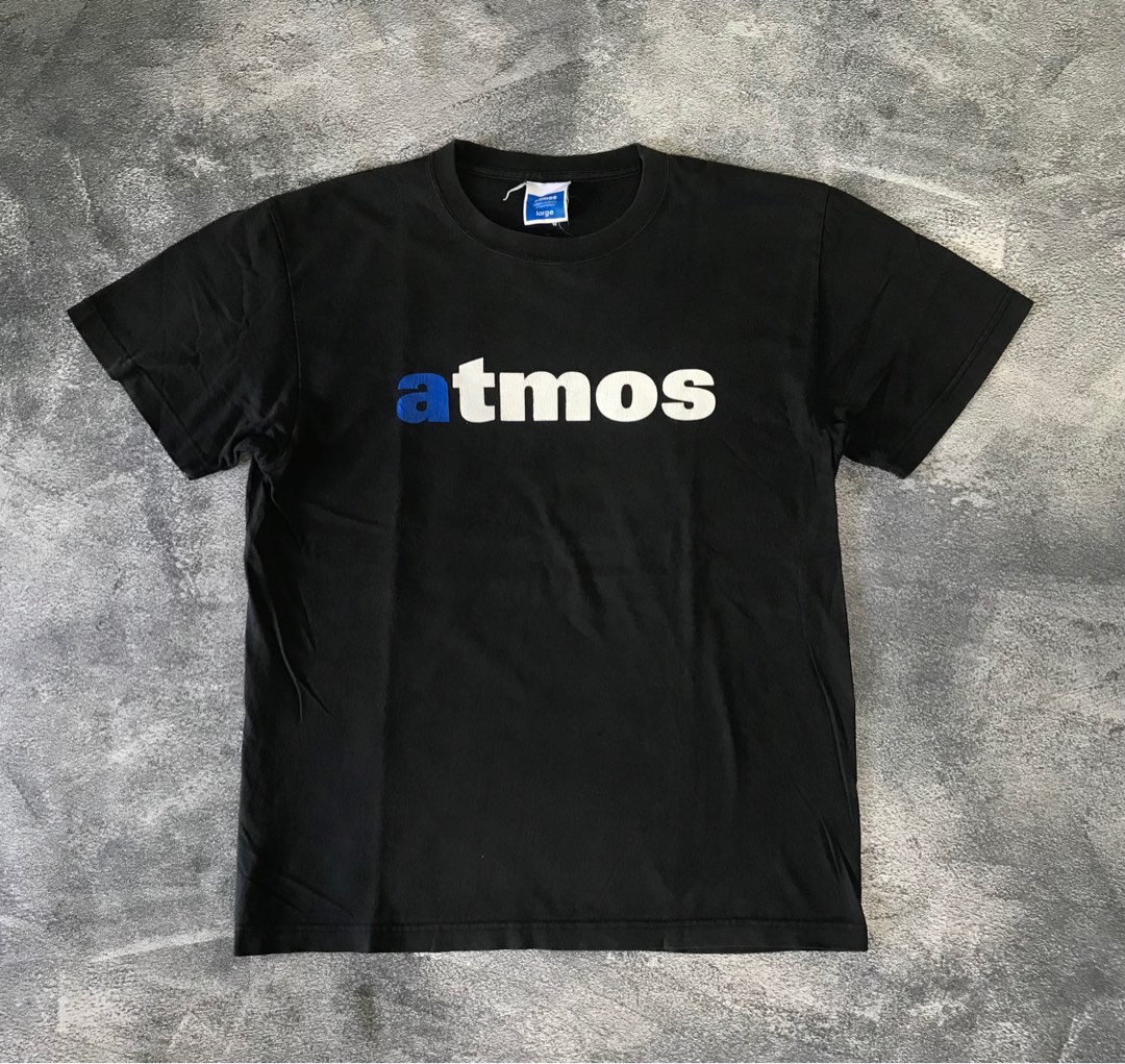 Atmos Logos Writt Tee, Fesyen Pria, Pakaian , Atasan di Carousell
