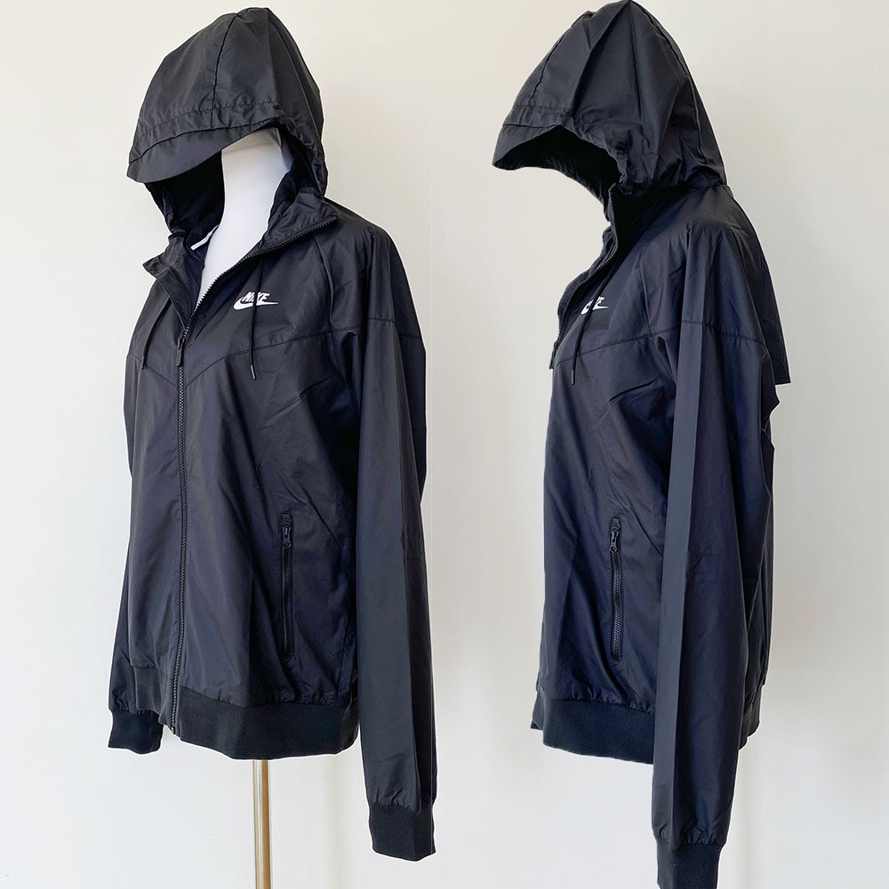 Authentic NIKE Mens Black Windrunner Windbreaker Hooded Running Jacket ...