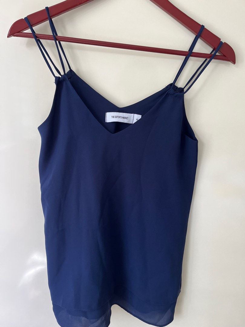 Blue Spag Top, Women's Fashion, Tops, Sleeveless on Carousell