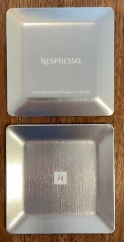 Brand New Set of 2 NESPRESSO Capsules Aluminium Coaster, TV & Home ...