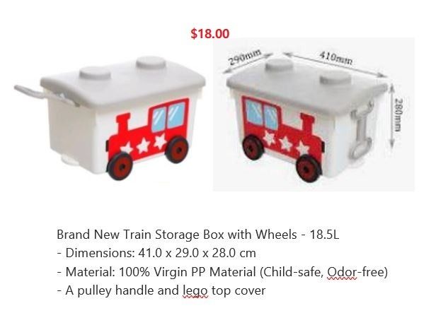 Brand New Train Storage Box with Wheels 18.5L, Hobbies & Toys, Toys ...