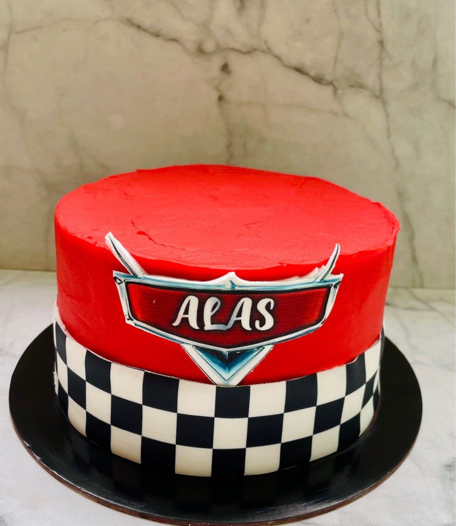 Checkered Flag Cars Cake Race Car Cake Topper For Checkered Flag