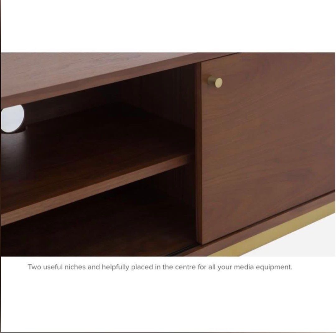 Castlery Walnut Wooden TV Console Cabinet, Furniture & Home Living ...