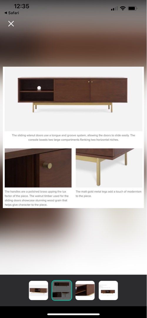 Castlery Walnut Wooden TV Console Cabinet, Furniture & Home Living ...