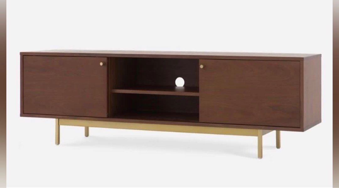 Castlery Walnut Wooden TV Console Cabinet, Furniture & Home Living ...