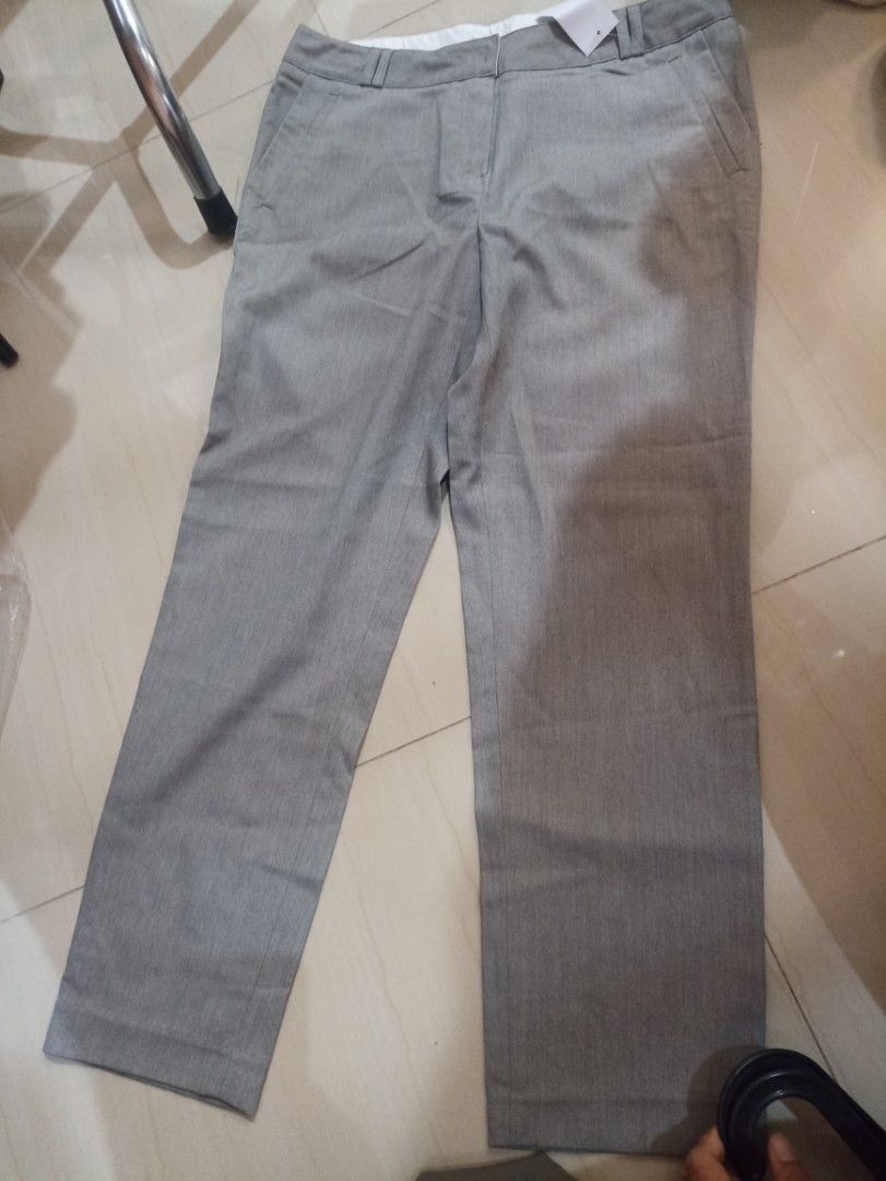 Celana bahan kerja abu abu grey, Fesyen Wanita, Pakaian Wanita, Bawahan ...