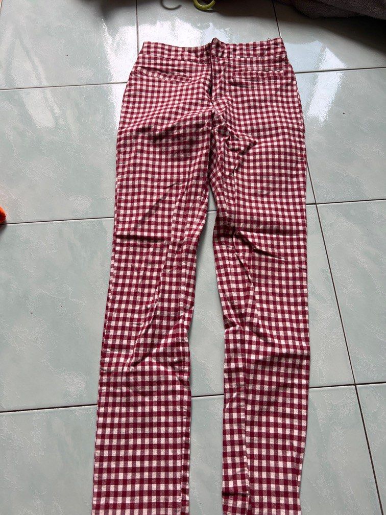 Checkered pants, Women's Fashion, Bottoms, Jeans & Leggings on Carousell