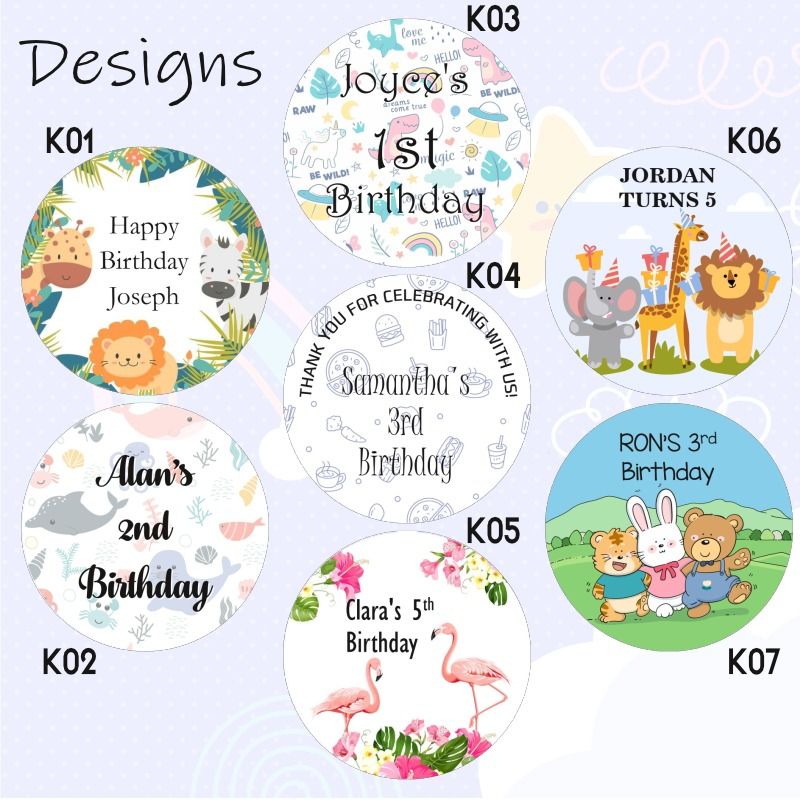 Customised Thank You Stickers | Personalised Kids Birthday Goodies Bag ...