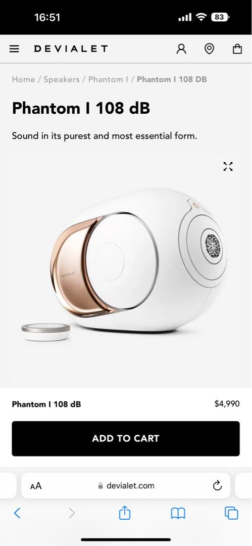 Devialet Phantom 108Db Gold, Audio, Soundbars, Speakers & Amplifiers on ...