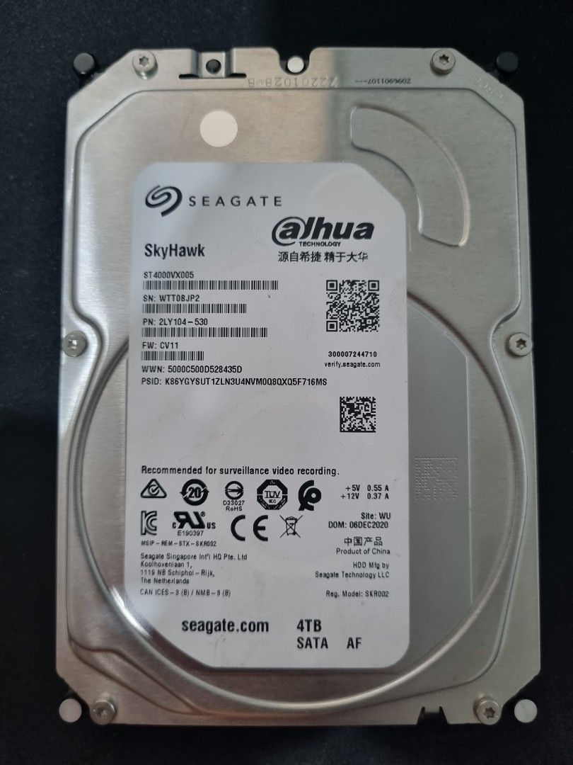 FIXED PRICE: Seagate SkyHawk Dahua CCTV 4TB Hard Drive 3.5 SATA HDD ...