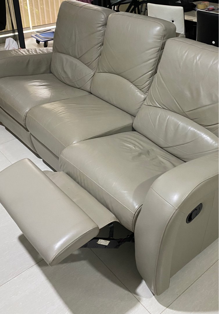 Full leather Carlo Hofmann recliner sofa, Furniture & Home Living ...