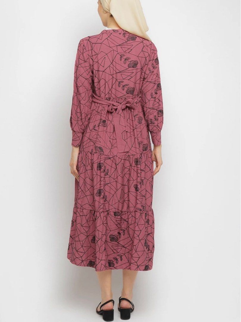 Gamis Bita wanita warna Punch Pink ukuran M, L, XL, XXL, Fesyen Wanita ...