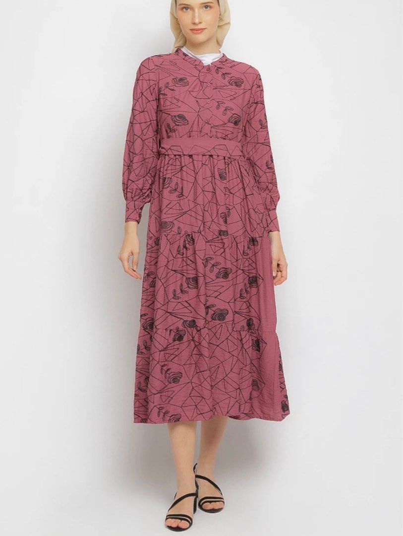 Gamis Bita wanita warna Punch Pink ukuran M, L, XL, XXL, Fesyen Wanita ...