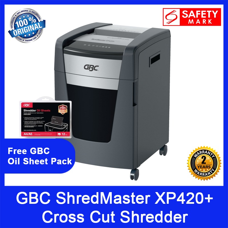 GBC ShredMaster XP420+ Cross Cut Shredder. Free Oil Sheet Pack. 4 x 35 ...