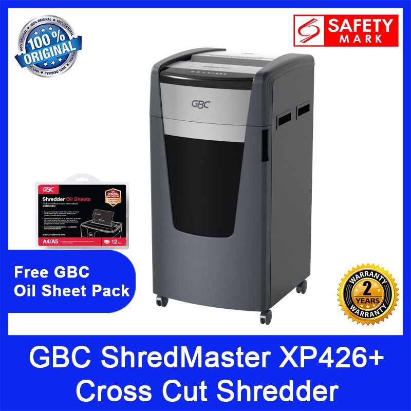 GBC ShredMaster XP426+ Cross Cut Shredder. FREE Oil Sheet Pack. 4 x 35 ...