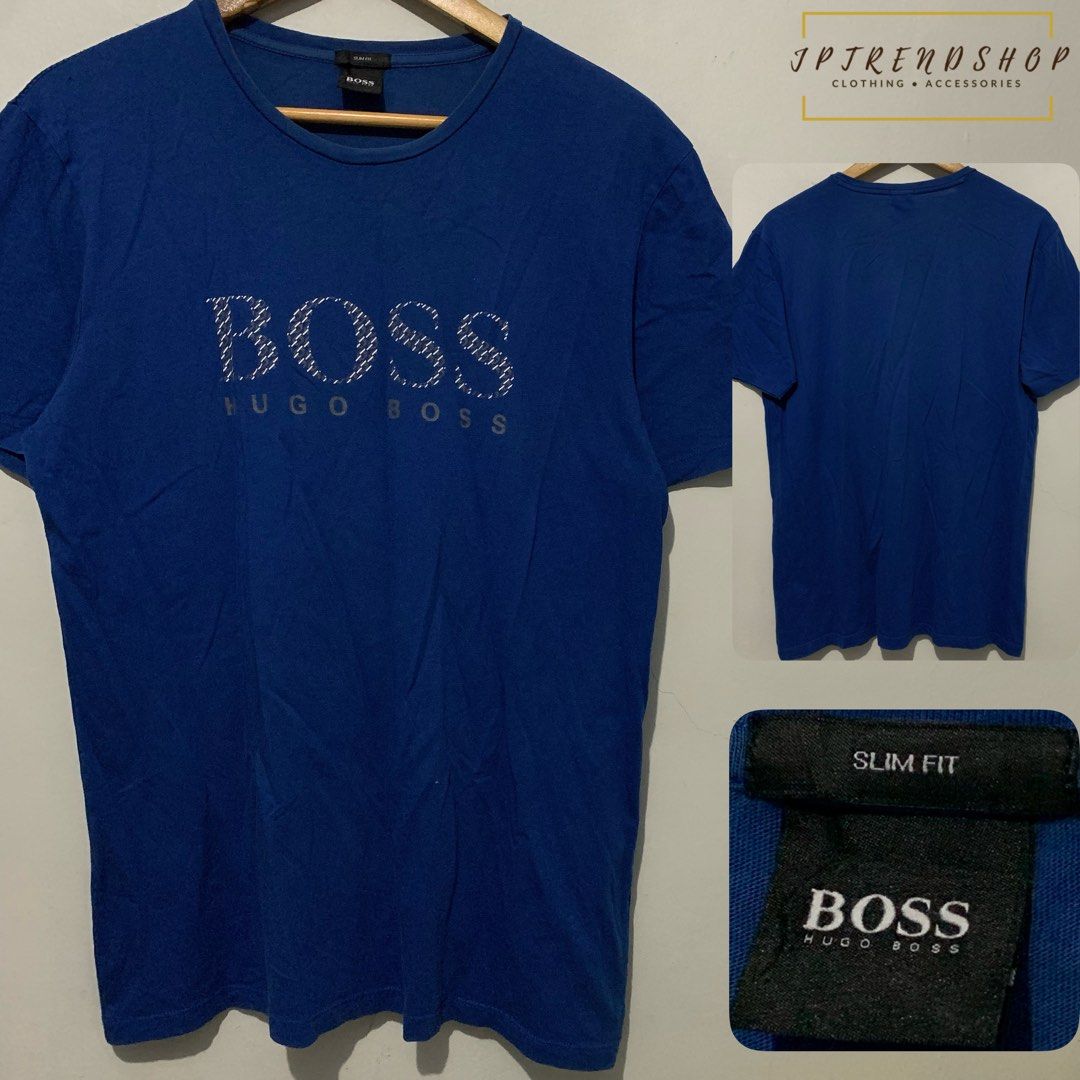 HUGO BOSS SLIM FIT T SHIRT (Blue), Men's Fashion, Tops & Sets, Tshirts ...