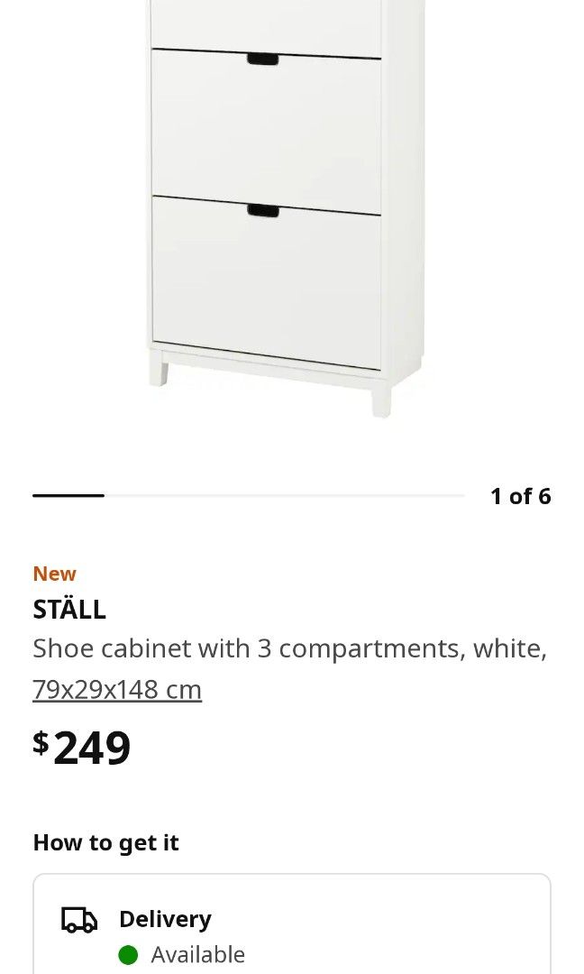 IKEA Stall shoe cabinet white, Furniture & Home Living, Furniture, Shelves, Cabinets & Racks on ...