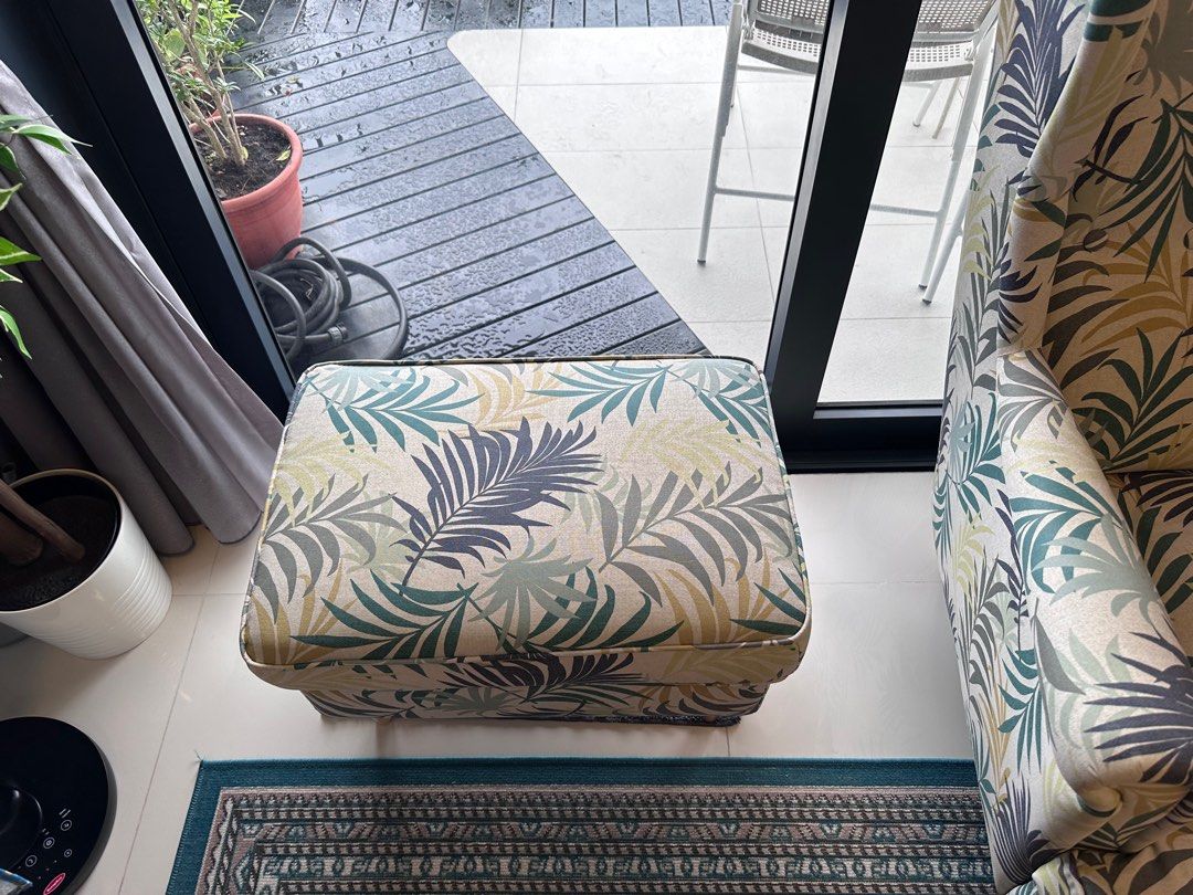 IKEA Strandmon Arm Chair with matching footstool and two cushions ...