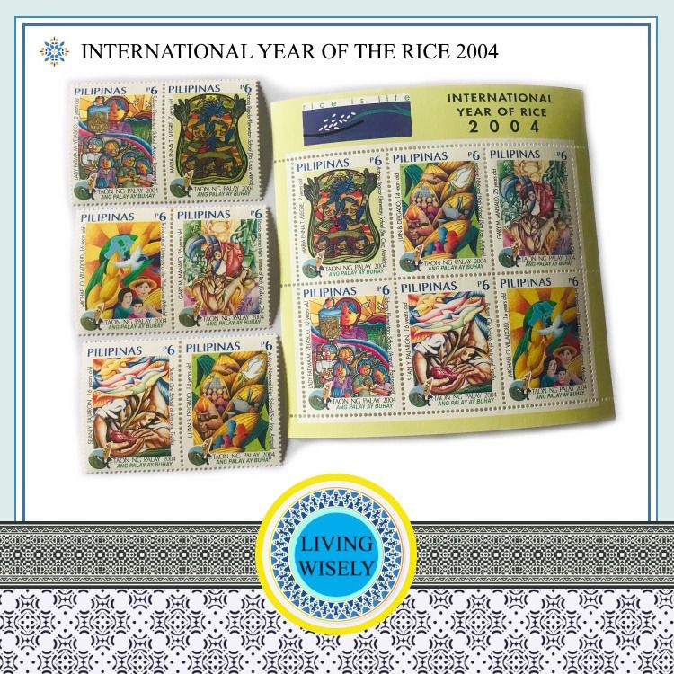 International Year of the Rice 2004 Stamp Sheet and Stamps, Hobbies ...