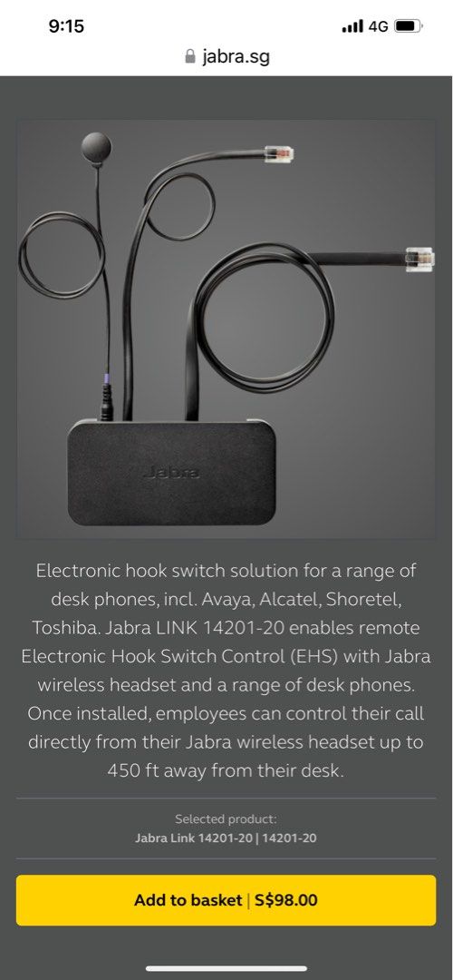 Jabra Wireless Headset & Electronic Hook Switch, Audio, Headphones ...