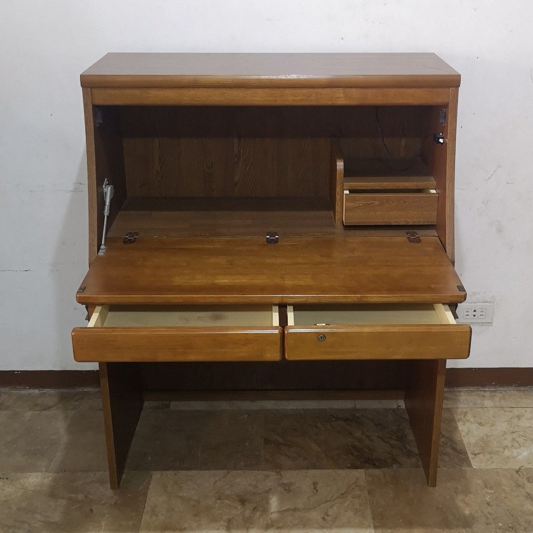 Japan study desk w/ drawers & power outlet, Furniture & Home Living ...