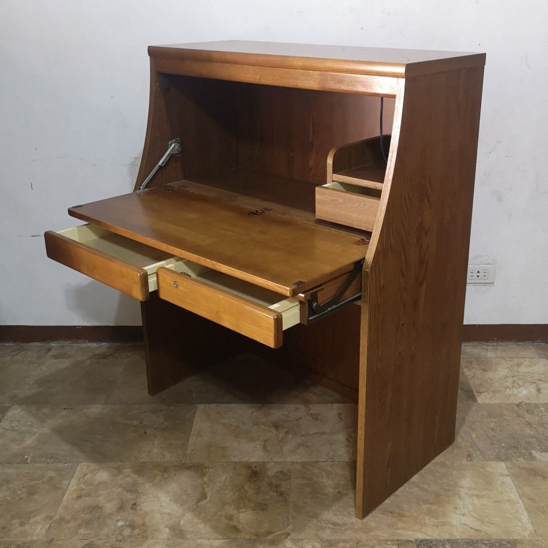 Japan study desk w/ drawers & power outlet, Furniture & Home Living ...