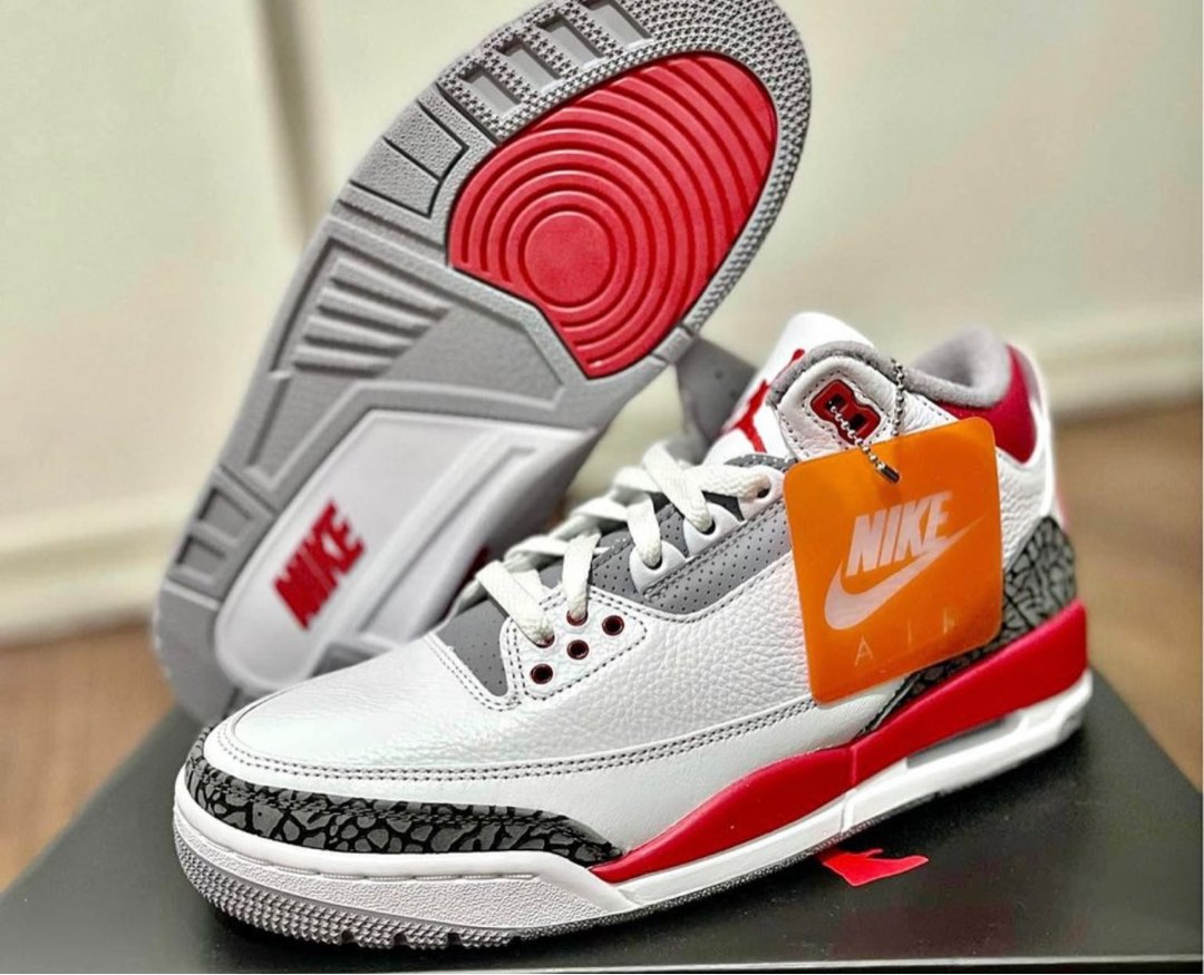 Jordan 3 Fire Red on Carousell