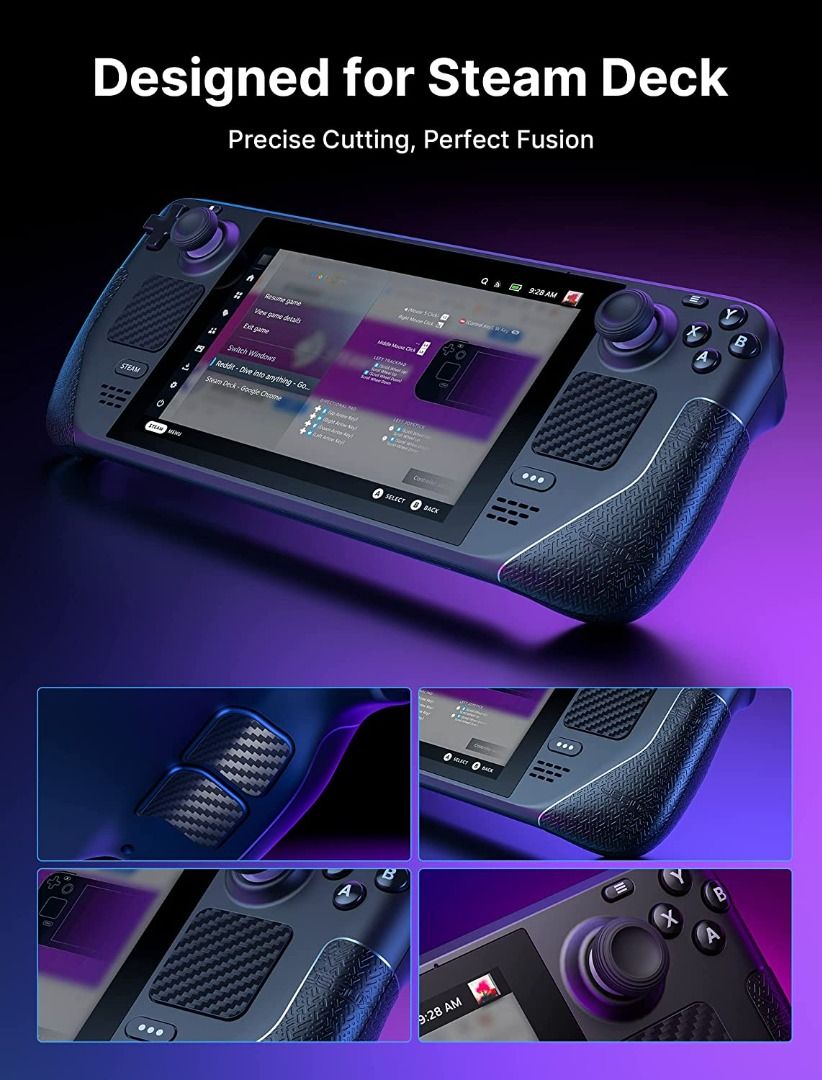 JSAUX Skin Stickers Set Compatible for Steam Deck, Anti-Slip Grip ...