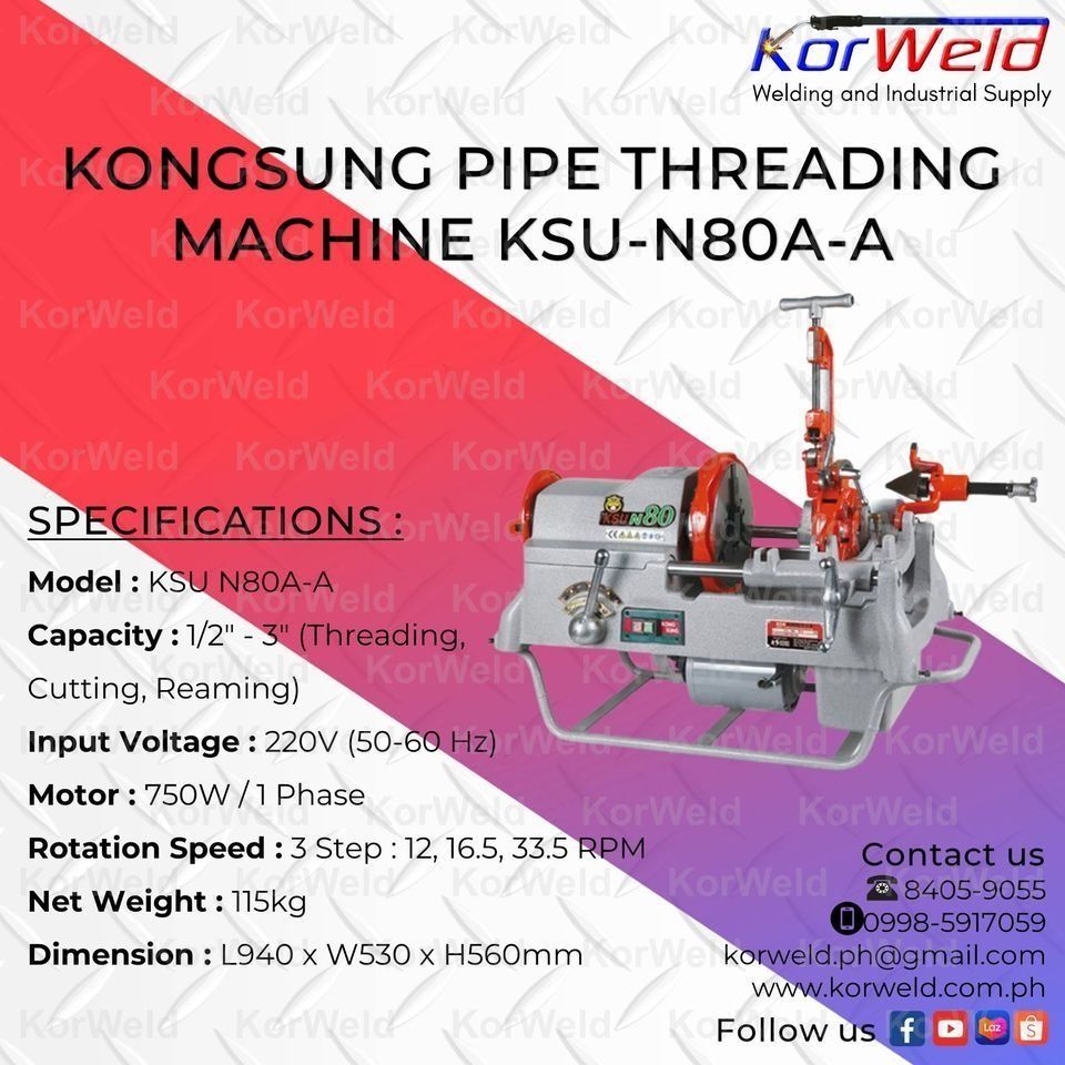 Kongsung Pipe Threading Machine KSU-N80A-A, Commercial & Industrial ...