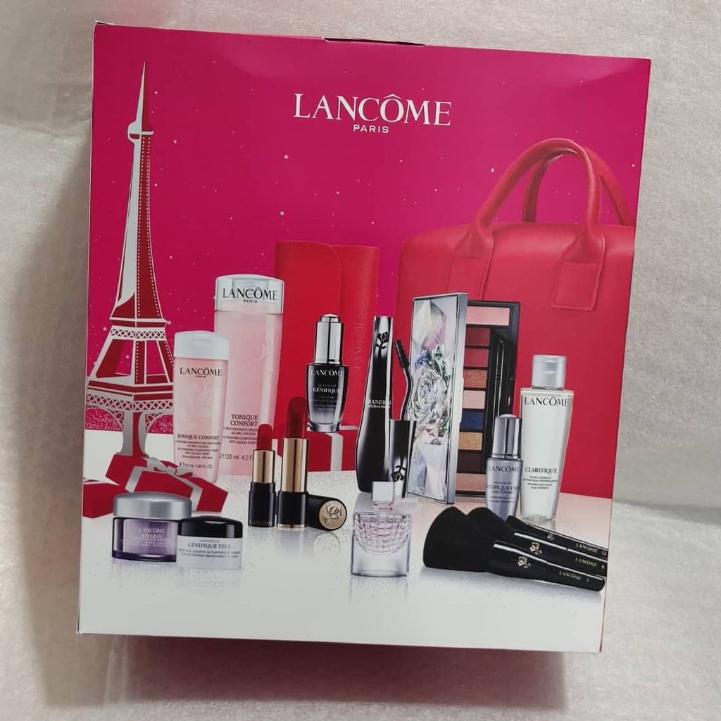 Lancome Beauty Box Gift Set 2020 - Eyeshadow, Lipstick, Miniature, Brush, Eye Serum & Cream ...