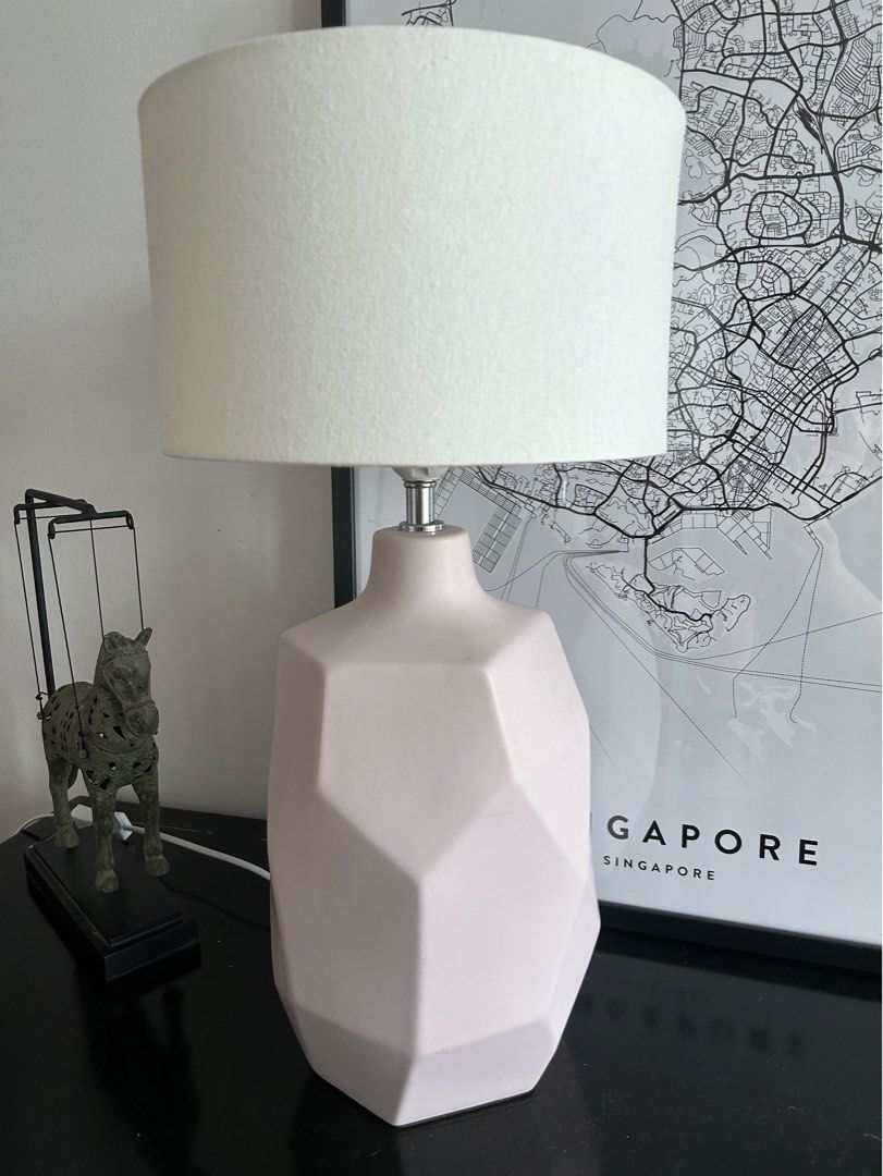 Large ceramic table lamp base Nordic style, Furniture & Home Living ...