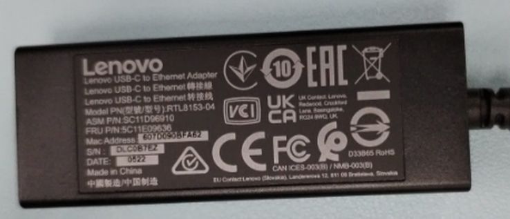 Lenovo USB-C Gigabit LAN/Network Adaptor, Computers & Tech, Parts ...