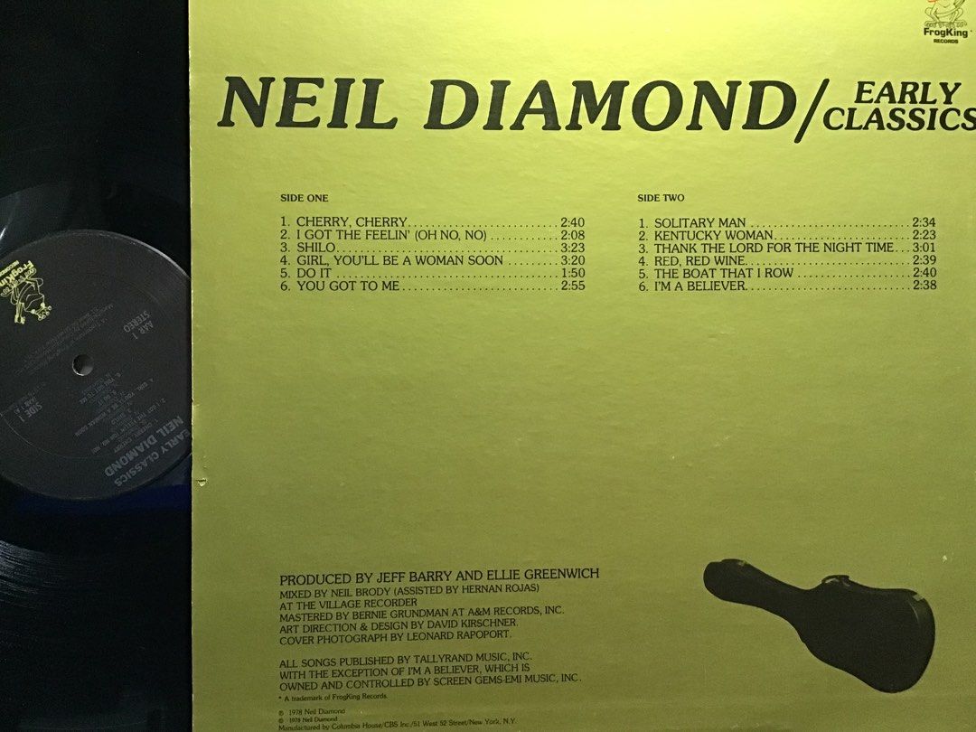 LP Neil Diamond - Early Classics OOP USA VINYL RECORD Anubis Piring ...