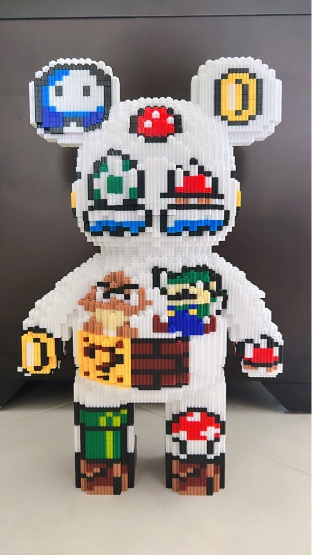 Mario bear brick statue, Hobbies & Toys, Toys & Games on Carousell