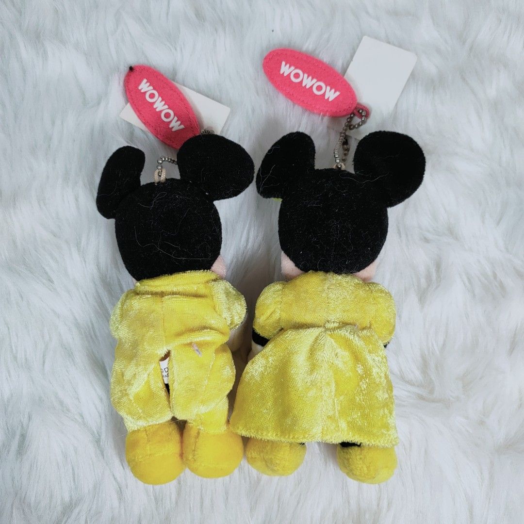 Mickey and Minnie Mouse Yellow Dress Plush Charms Couple Set on Carousell