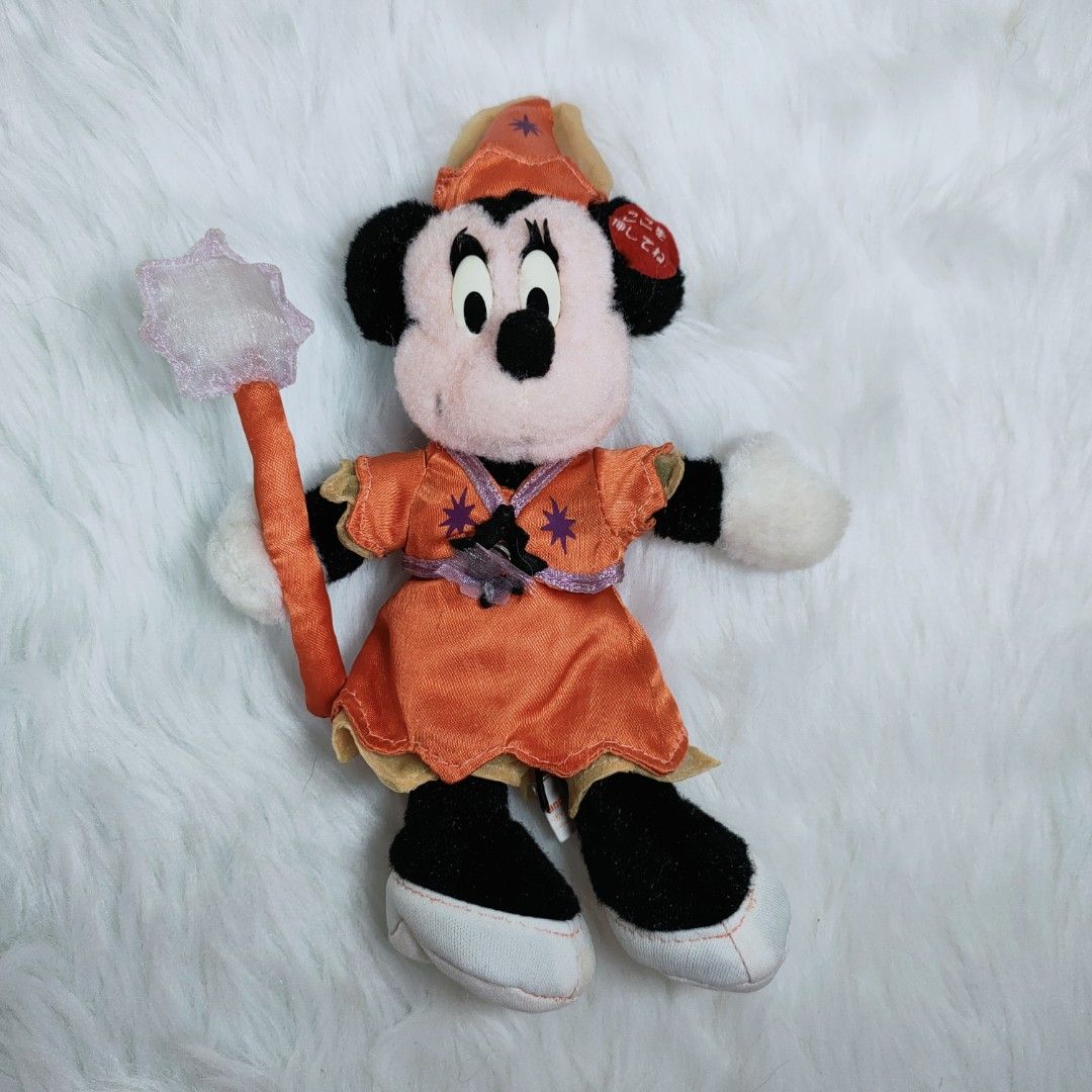 Minnie Mouse in Orange Dress Plush Badge (with pin), Hobbies & Toys ...