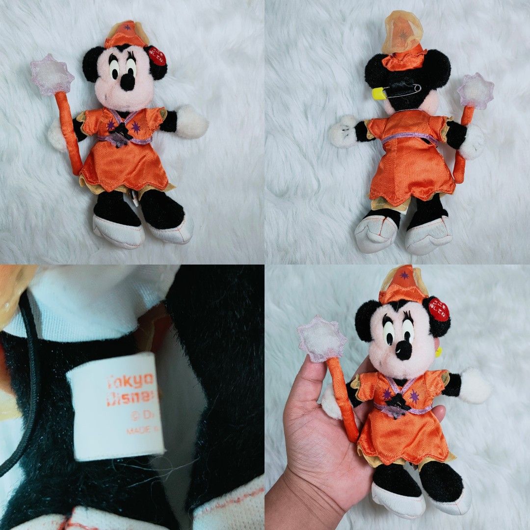 Minnie Mouse in Orange Dress Plush Badge (with pin), Hobbies & Toys ...