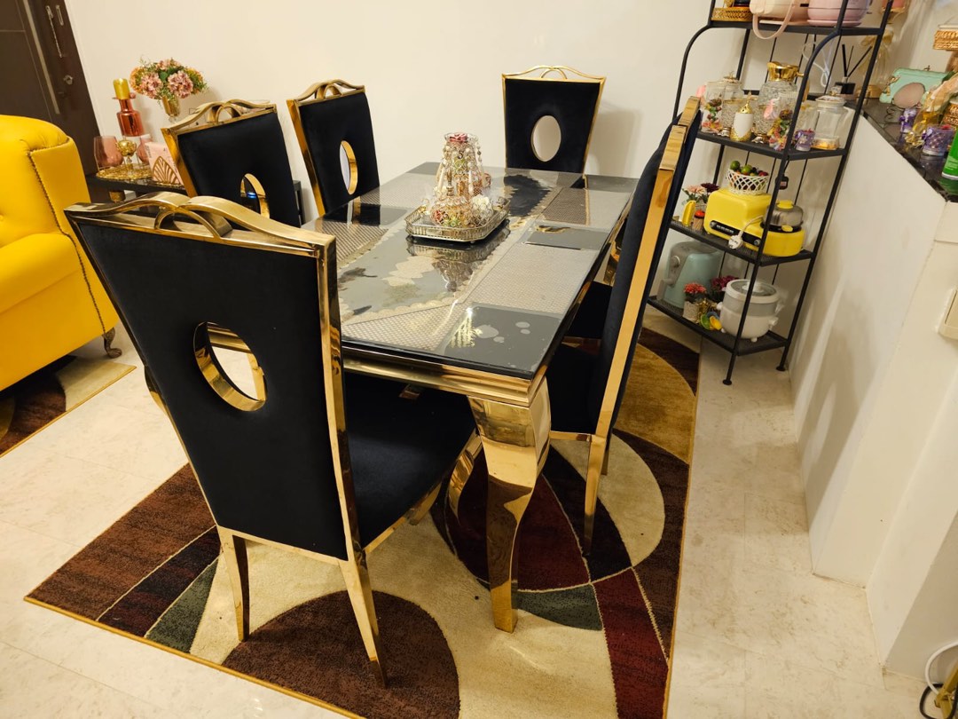 Moving out sale- 6 seater dining table set, Furniture & Home Living ...