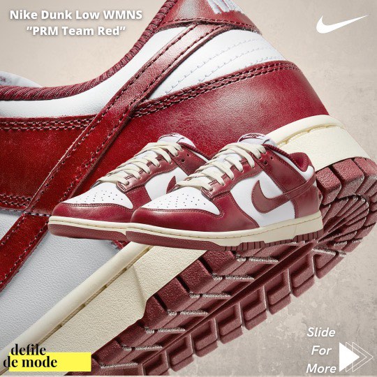 NIKE DUNK LOW PRM TEAM RED WOMENS, Fesyen Pria, Sepatu , Sneakers di ...