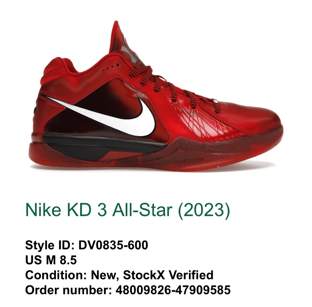 Nike KD 3 All-Star 2023, Men's Fashion, Footwear, Sneakers on Carousell