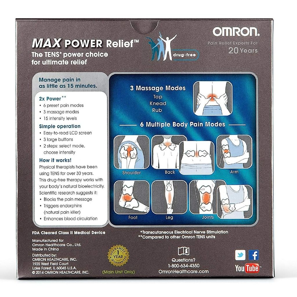 OMRON Max Power Relief TENS Unit - Soothe Muscles and Relieve Pain ...