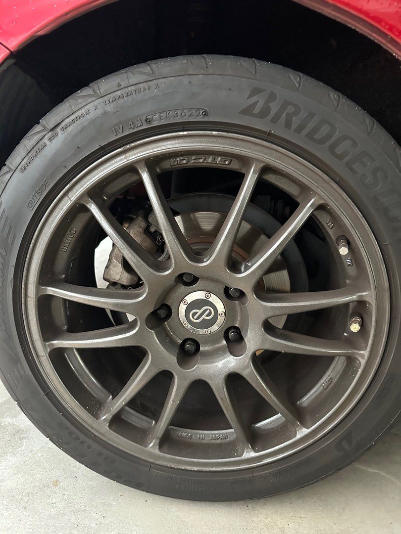 original 17 enkei rims GTC 01 and bridgestone RE004, Car Accessories ...