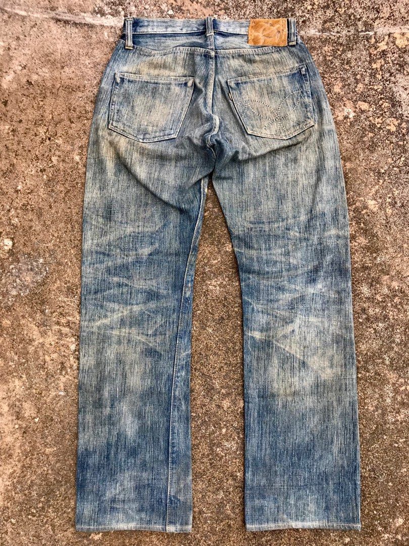 Original Sugarcane Hawaii Distressed Selvedge Jeans, Men's Fashion ...